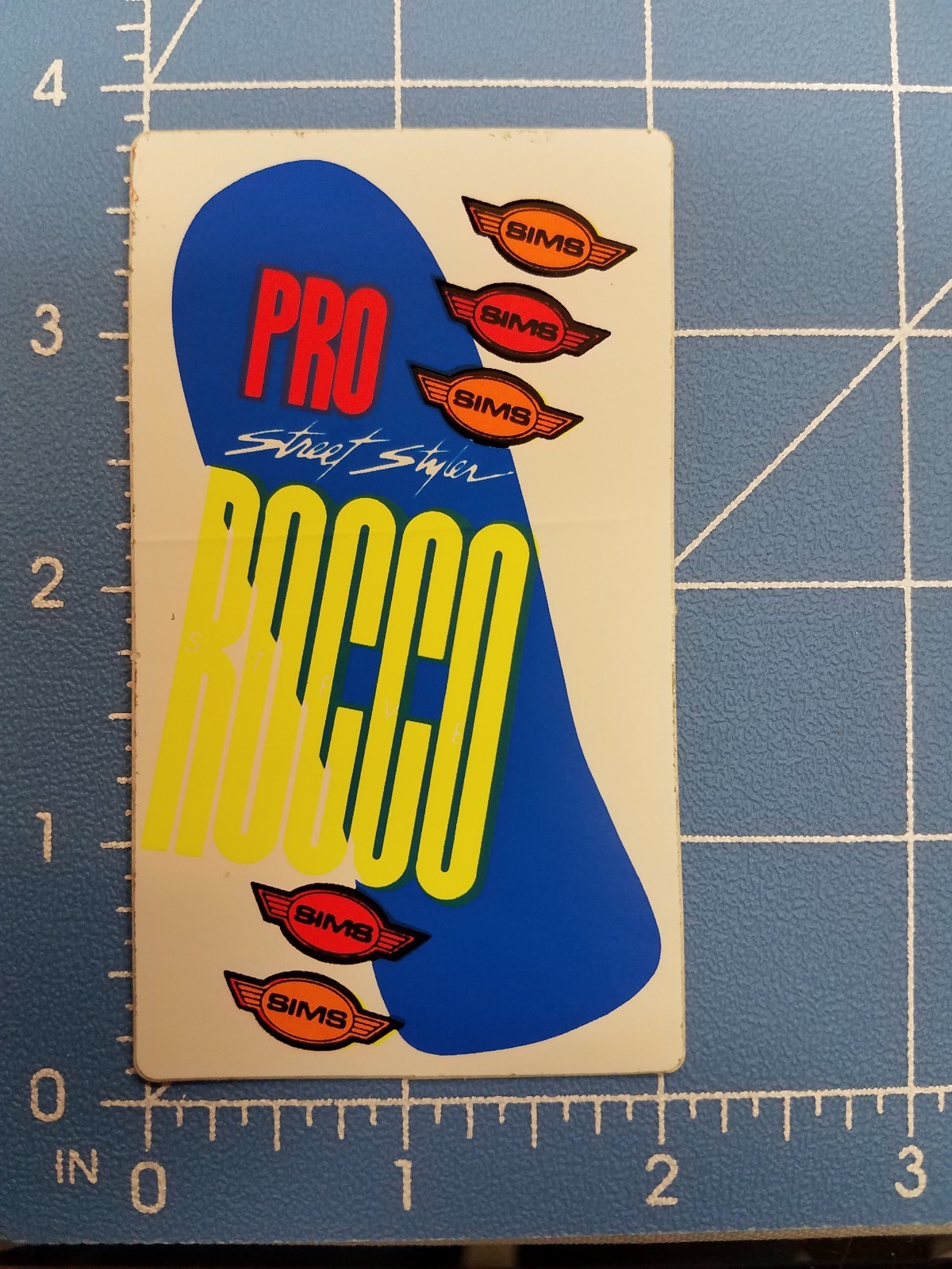 NOS Sims Skateboard Sticker - Steve Rocco - Blue/White | eBay