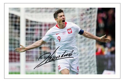 ROBERT LEWANDOWSKI Signed Autograph PHOTO Signature Gift Print Soccer ...