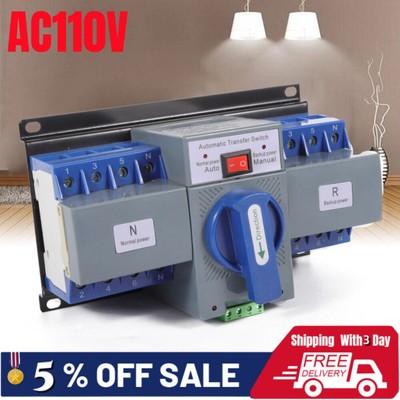 AC110V Automatic Transfer Switch Dual Power Generator Changeover Switch ...