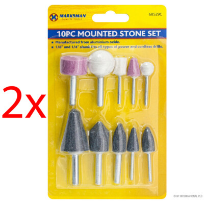 2 X 10PC STONE BIT SET GRINDING MOUNTED ROUTER GRINDER DRILL CRAFT ...
