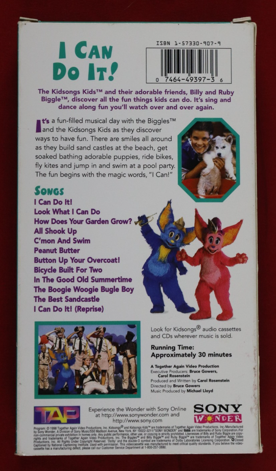 Vintage Kidsongs "I Can Do It!" VHS Tape Sony Wonder, 1998 Vintage | eBay