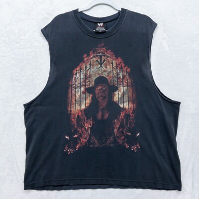 2007 WWF Undertaker Tank Top Shirt Size 2XL Distressed Wrestling WWE | eBay