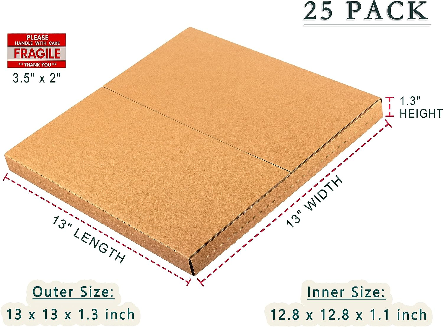 13″ Vinyl Record Mailers 13X13X1 Inch LP Album Shipping Boxes with ...