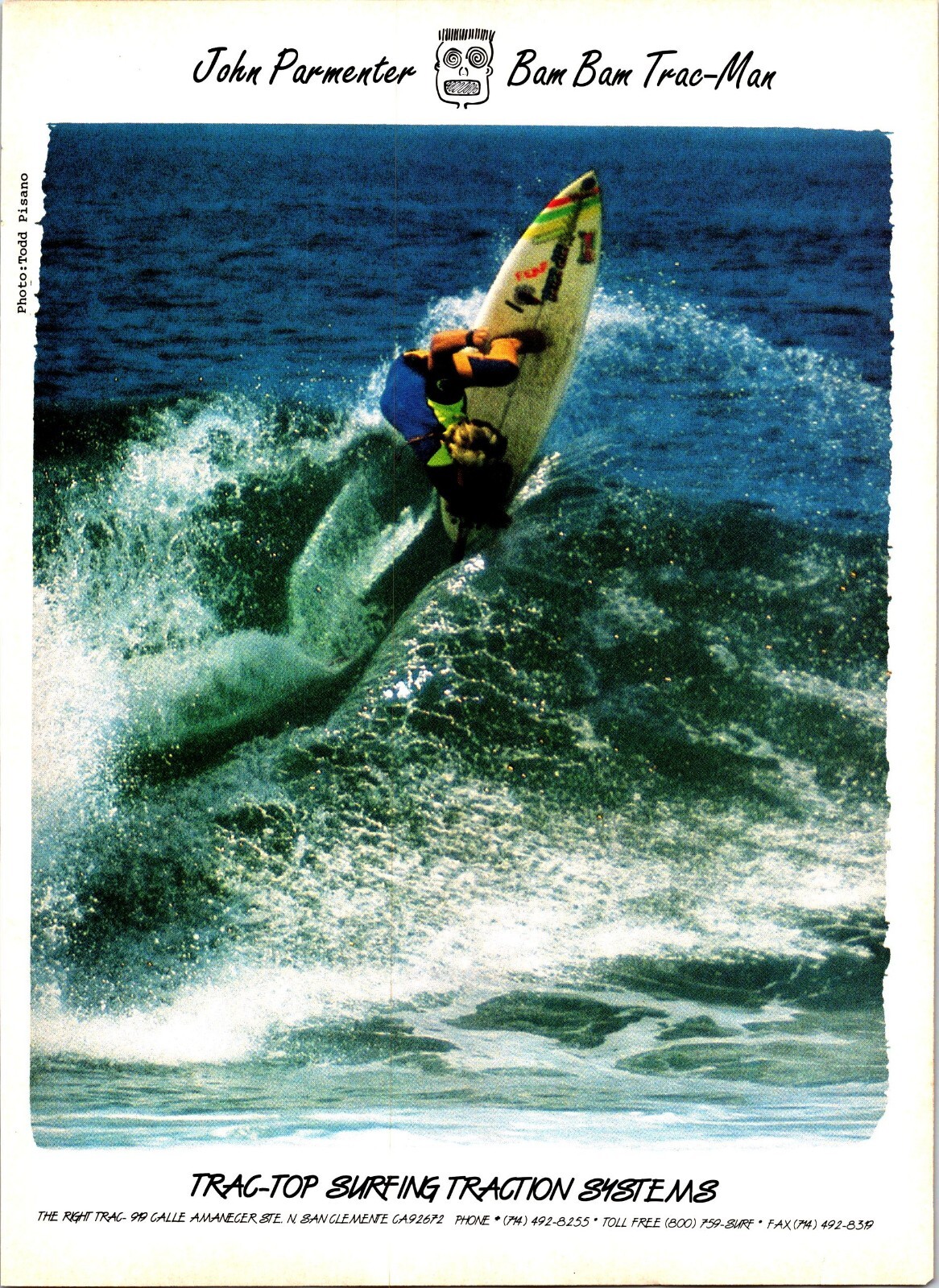 TRAC-TOP Surfing John Parmenter Print Ad Wall Art Decor | eBay