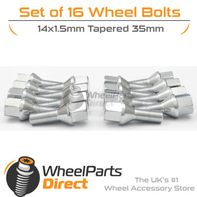 Alloy Wheel Bolts (16) 14x1.5 Tapered 35mm For VW Beetle (Mk1] 67-79 ...