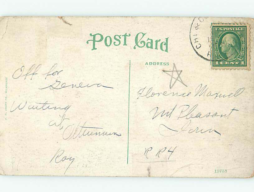 Pre-Chrome HIGH SCHOOL SCENE Ottumwa Iowa IA 10/19 AG6696 | eBay