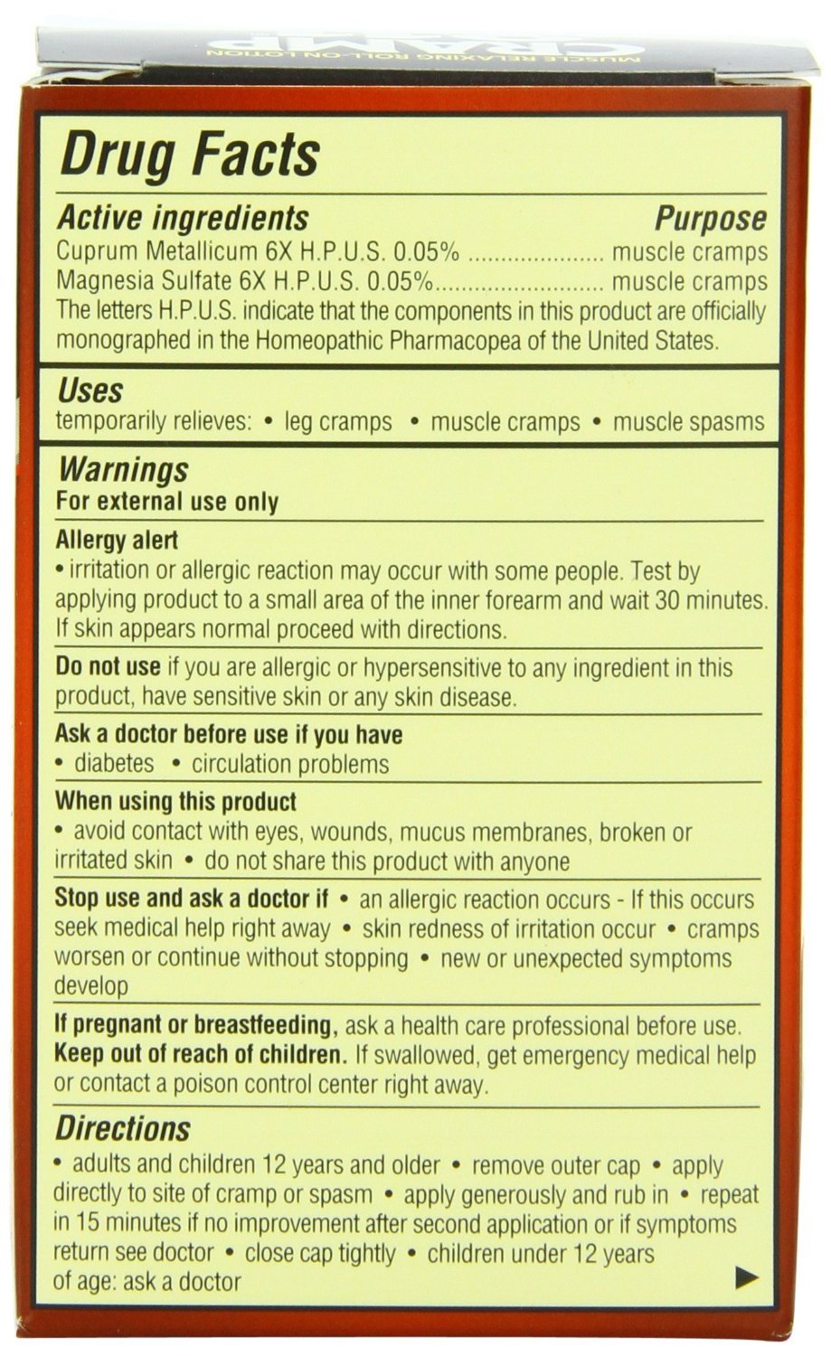 Cramp 911 Muscle Relaxing Roll-on Lotion, Net Wt. 0.71 oz (PACK OF 2 ...