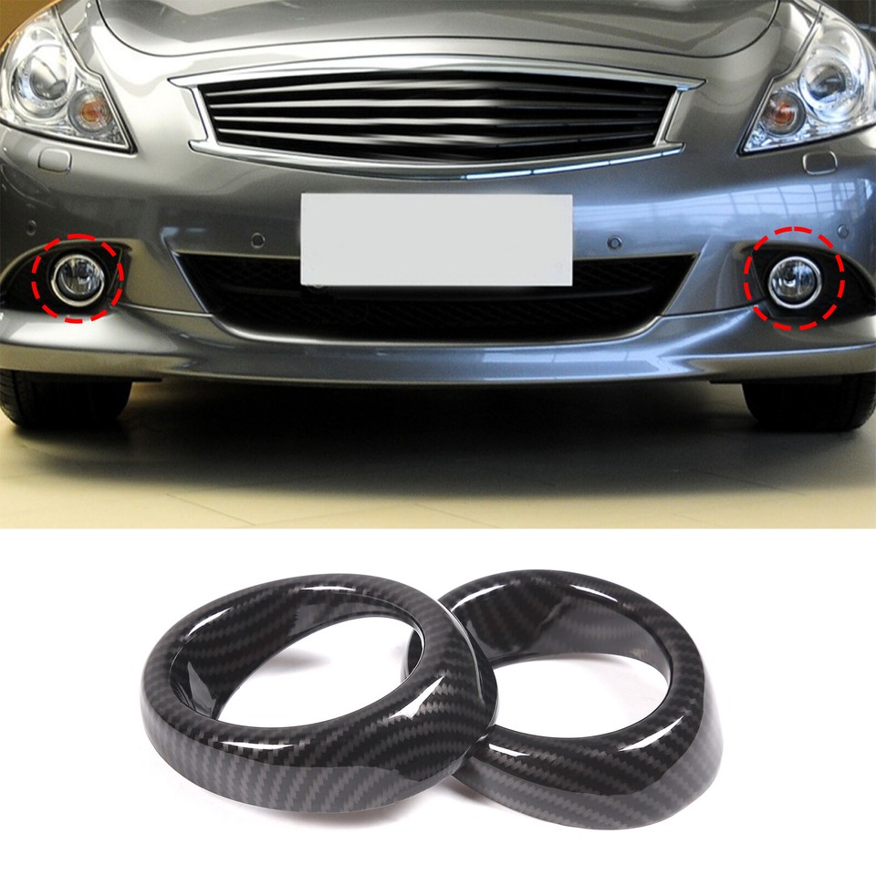 Front Fog Light Lamp BEZEL Cover Trim Ring Carbon ABS For Infiniti G25 ...