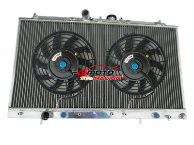 Aluminum Radiator+Fans for 1996-2003 Mitsubishi Galant VR4 EC5A EC5W ...