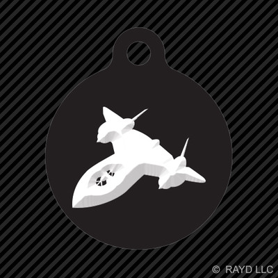 SR-71 Blackbird Keychain Round with Tab dog engraved many colors skunk ...