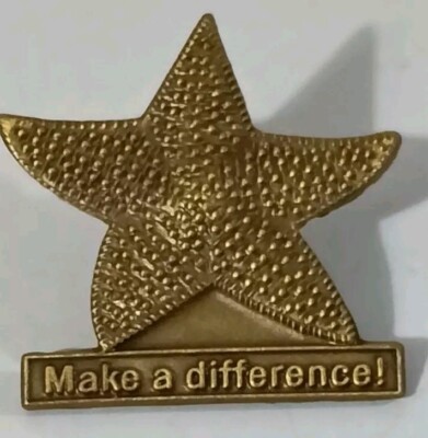 Gold Toned Star Lapel Pin (Make A Difference) 1" | eBay