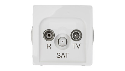 Simon Basic RD/TV/SAT loop-through antenna socket, white BMZAR-SAT10/P ...