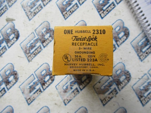 Hubbell 2310, 20 Amp, 125 Volt, 2P 3W, Nema L5-20R, Twistlock ...