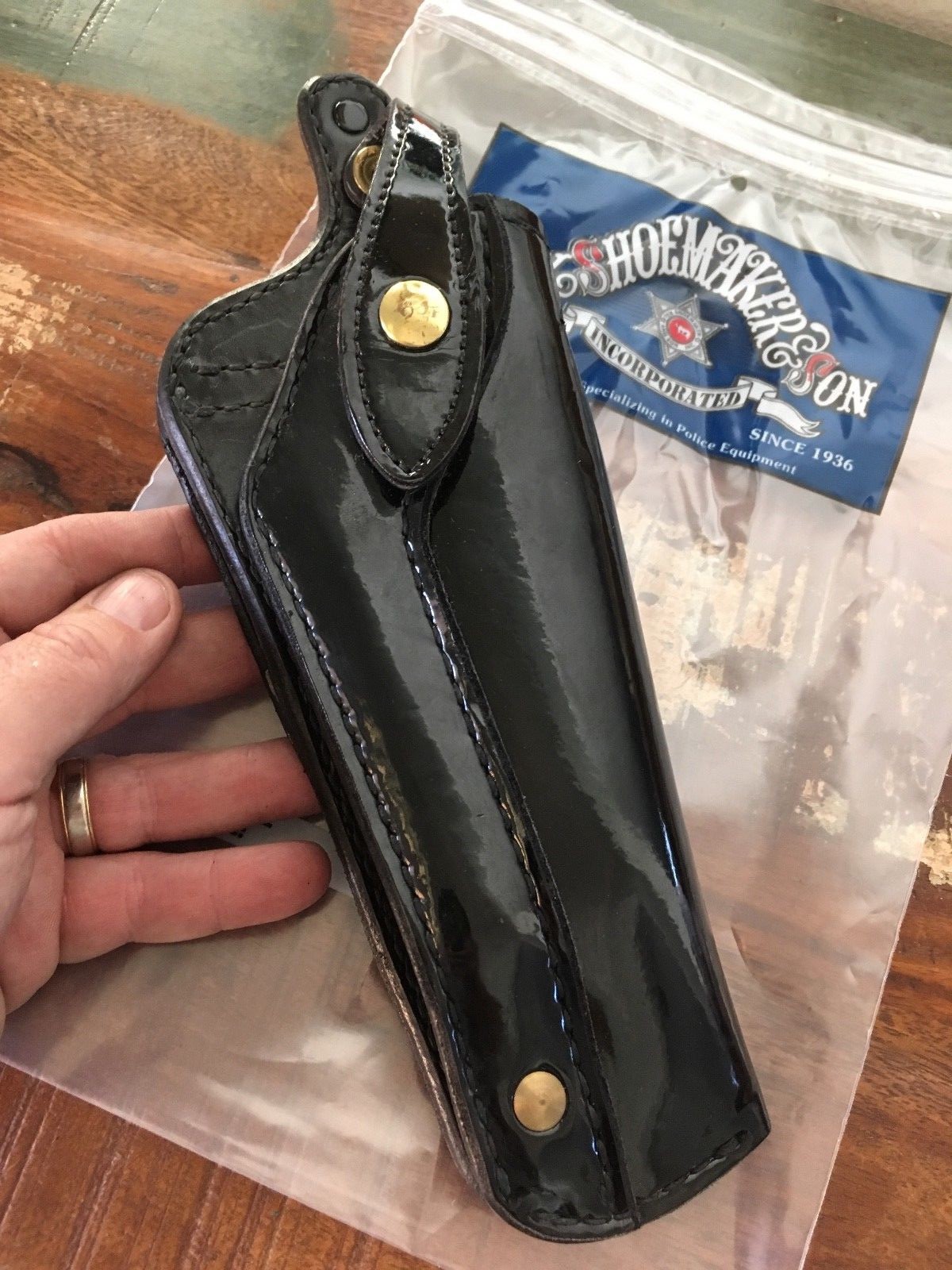 Vintage 1960 Tex Shoemaker Clarino Gloss Leather Cross Draw 5 N ...