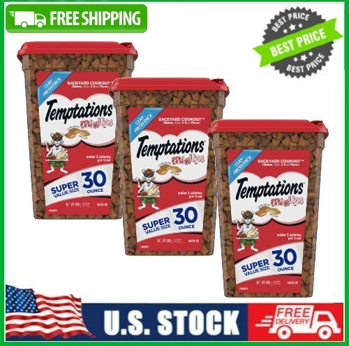 3 PACK Temptations Mixups Backyard Cookout Flavor Crunchy, Soft Cat ...