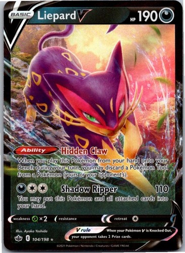 Liepard V 104/198 Chilling Reign Pokemon TCG Holo Ultra Rare H111 | eBay