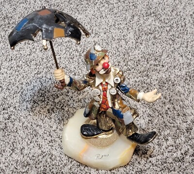 Ron Lee Joe Hobo Circus Clown with Umbrella Onyx Base Signed 1989 ...