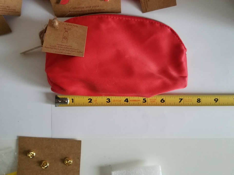 CLARINS PINK COSMETIC TRAVEL BAG WITH CLARINS LOGO PINS . BUY 1,2 OR 3 ...