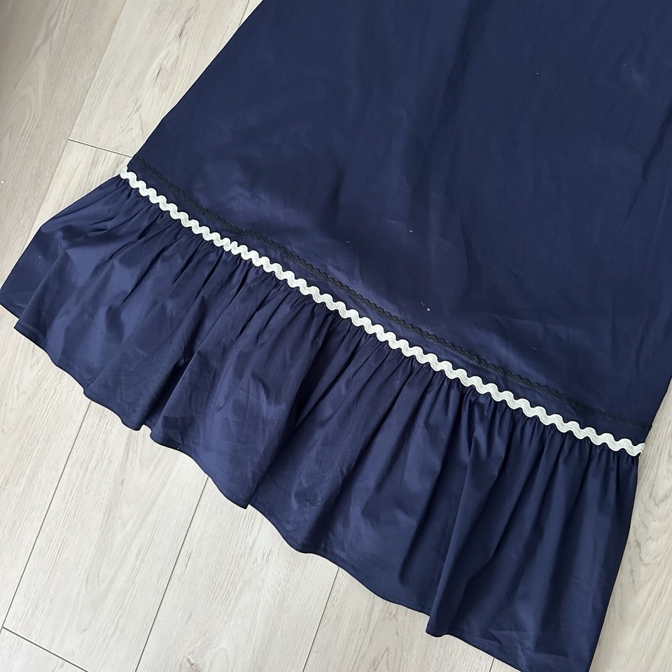 Vineyard vines Ric Rac Maid navy blue long sun dress spaghetti straps ...