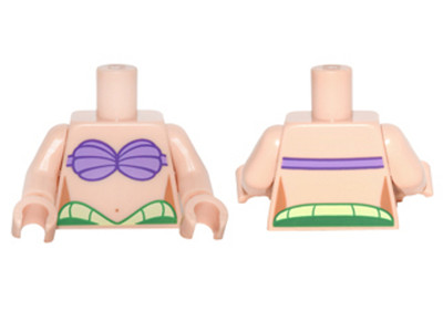 LEGO - Minifig, Torso Mermaid Lavender Shell Bra Navel, w/ Green ...