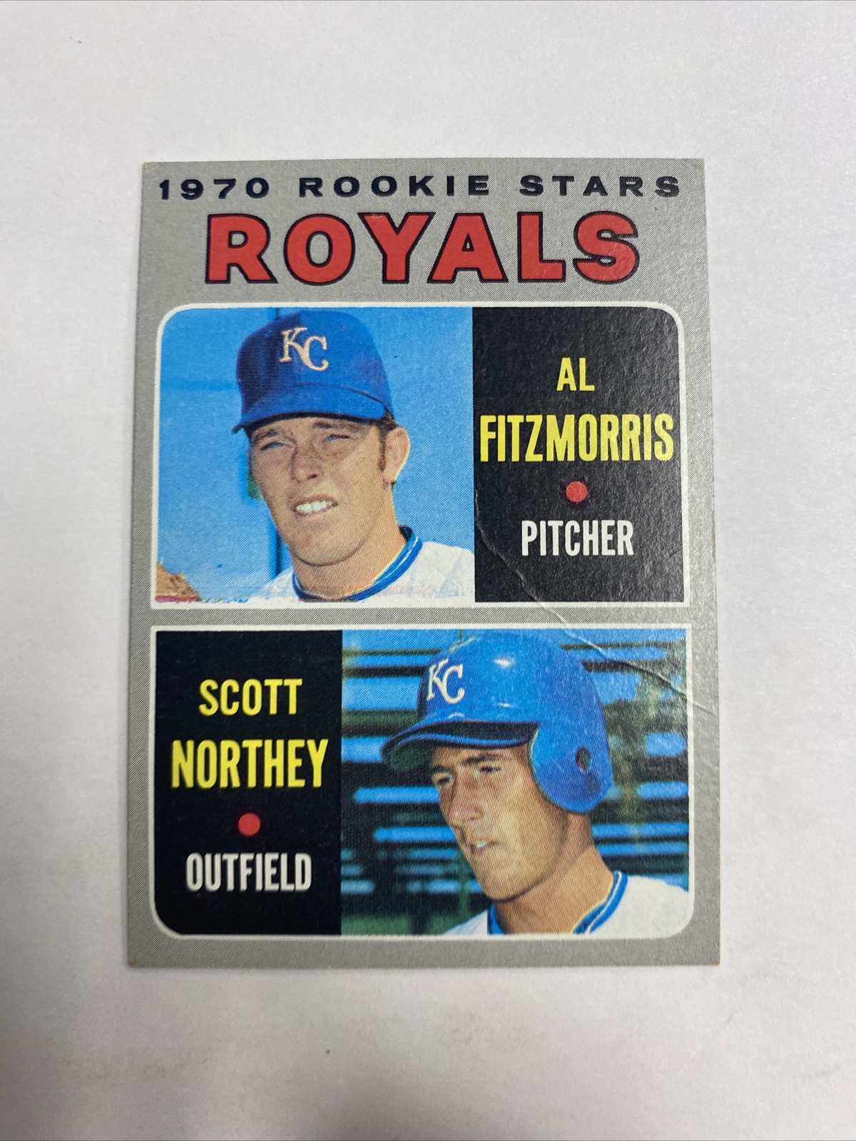 1970 Topps Baseball Al Fitzmorris & Northey Kansas City Royals Rookie ...