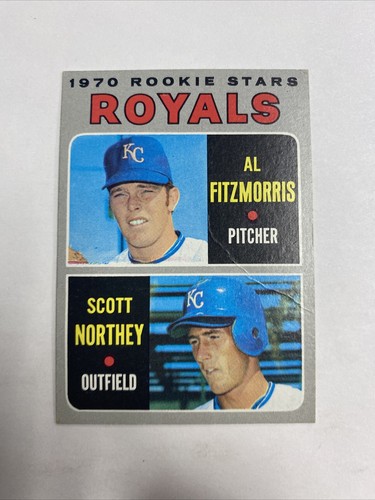 1970 Topps Baseball Al Fitzmorris & Northey Kansas City Royals Rookie ...