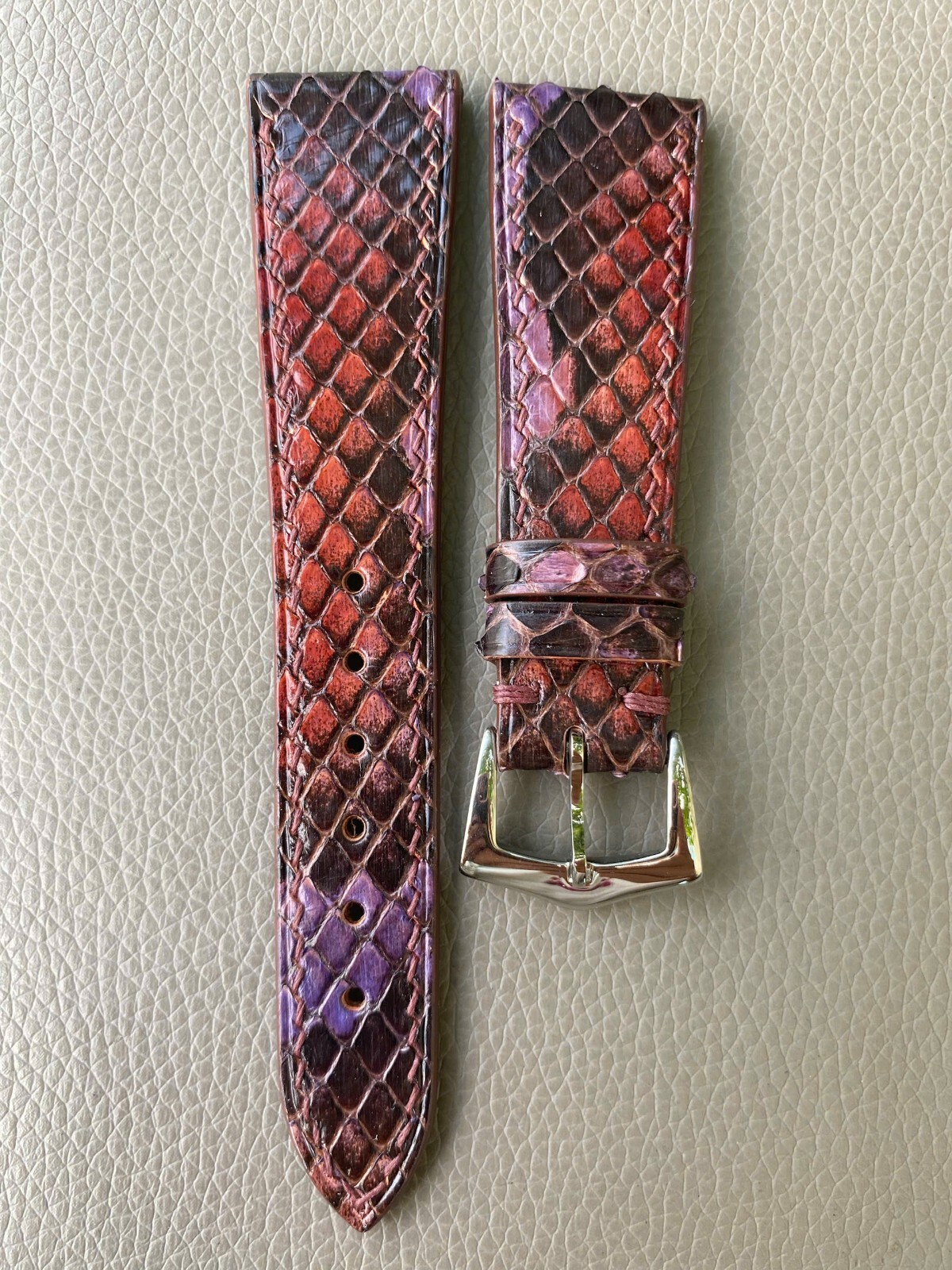 Genuine Snake Leather Watch Strap Band Size10...18 19 20 21 22 23 24 25 ...