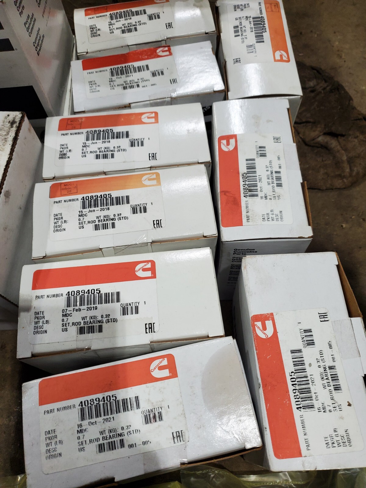 genuine cummins rod bearing # 4089405 (set of 6) | eBay