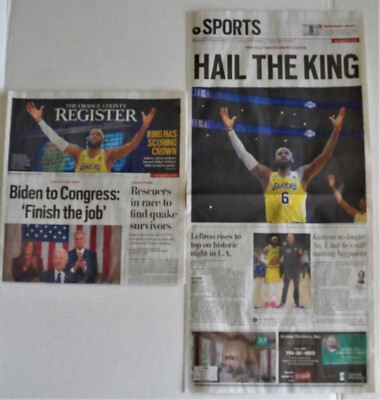 RARE LeBron James Lakers Orange County Register Newspaper 2/8/2023 NBA ...