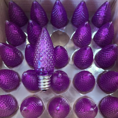 Celebrations LED Replacement Bulb C7 Purple 25 Bulbs | eBay
