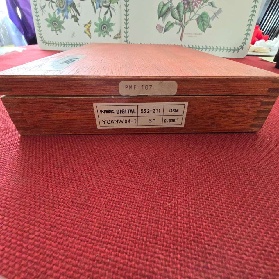 NSK DIGITAL MICROMETER SET # 552-211 with wood case,0-1", 1-2", 2-3 ...