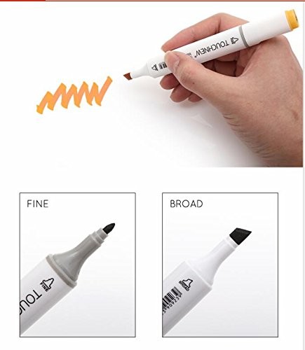 12 Colors Grayscale Art Marker Pen Double-Ended Sketch Markers Alcohol ...