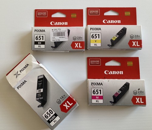 genuine Canon 650XL PGBK 651XL BK back yellow magenta printer ink 650 ...
