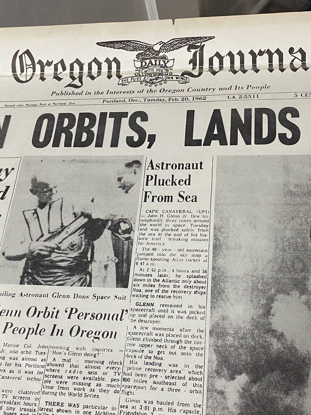 2 Original Historical Front Page News Newspapers Oregon Daily Journal ...