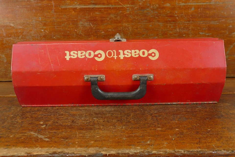 Vintage 1960s/1970s Coast To Coast Hardware Stores Red Metal Toolbox w ...