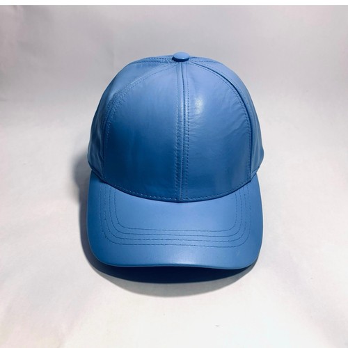 Genuine 100% Leather Baseball Cap Hat Unique Baby Blue | eBay