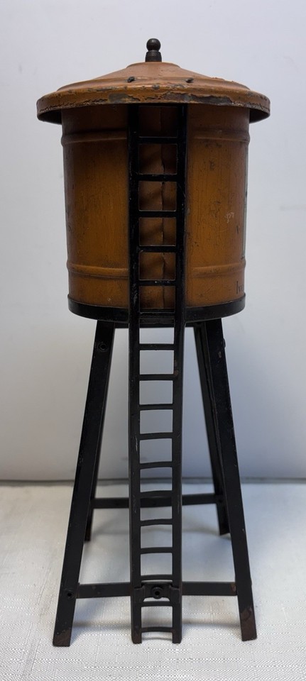 Vintage pre-war Ives Railway Line orange & black tin Water Tower, 9 ...