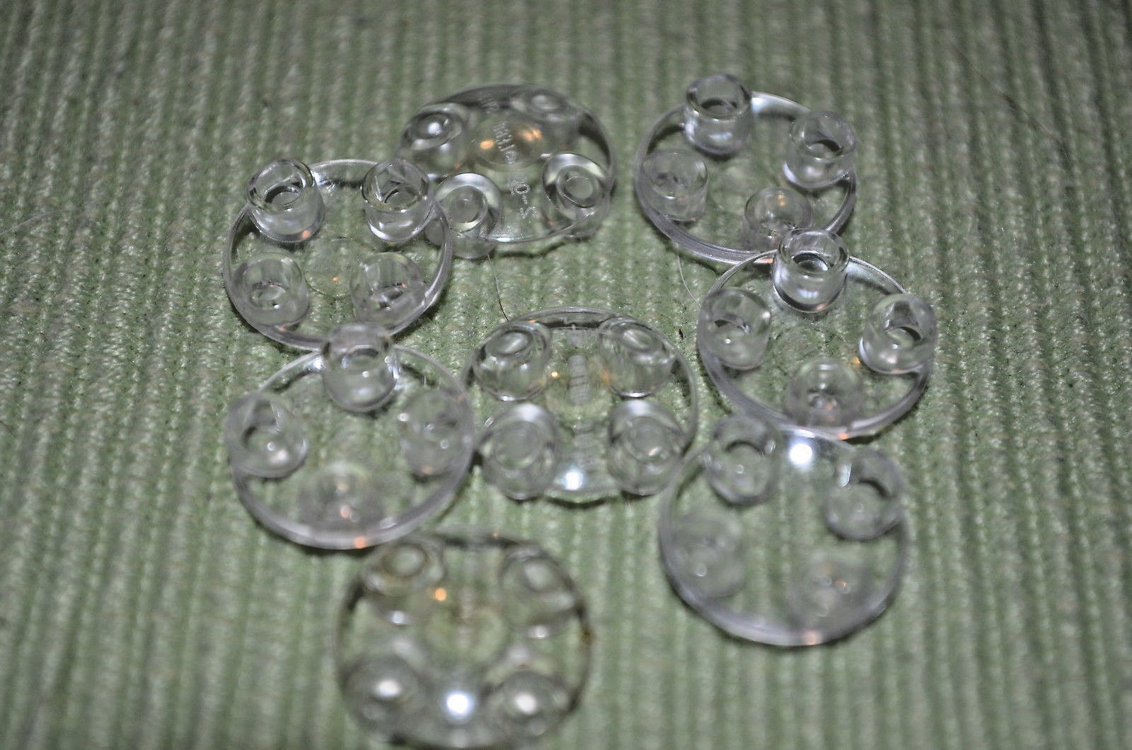 (8) 2x2 Clear Translucent Round Inverted Slider Disk Bricks ~ New Lego ...