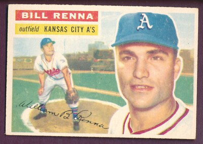 1956 TOPPS #82 BILL RENNA EXMT+-NM SHARP WHITE BACK | eBay
