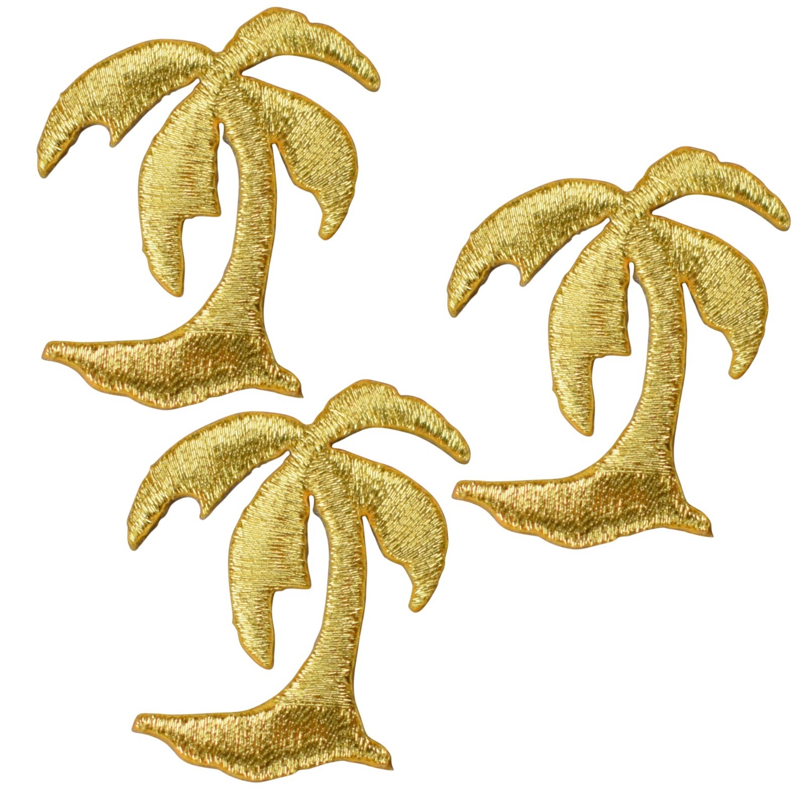 Gold Palm Tree Applique Patch - Tropical Island Badge 1-3/8" (3-Pack ...