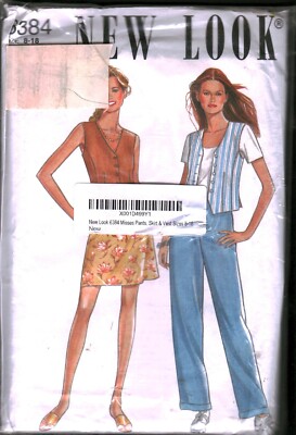 6384 Vintage New Look Sewing Pattern Misses Top Pants Skirt Vest UNCUT ...