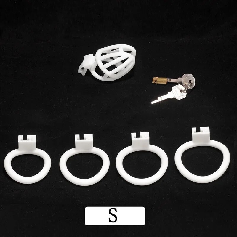 New Chastity Cage Male Anti-Cheating White Breathable Device with 4 ...