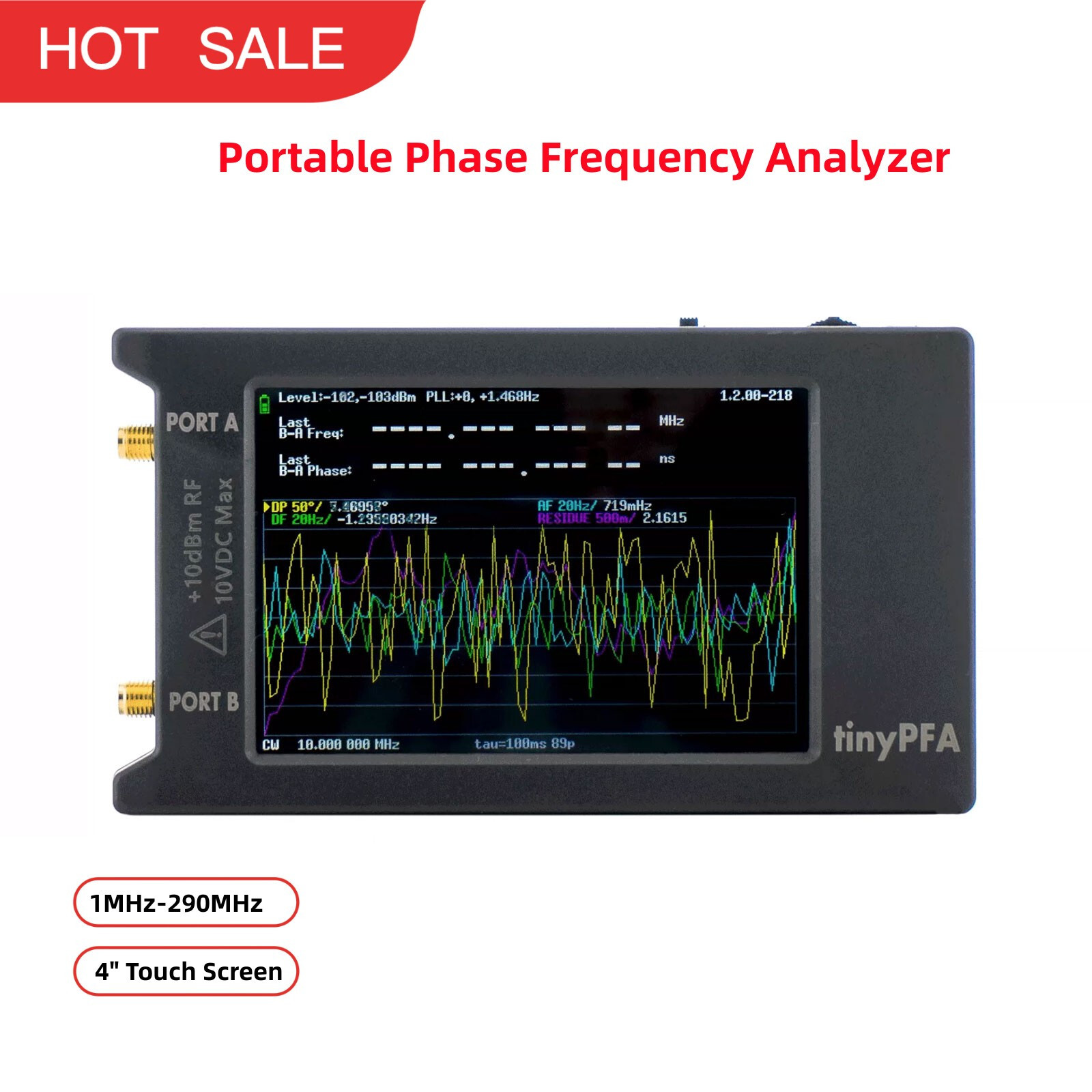 TinyPFA Portable Phase Frequency Analyzer 1MHz-290MHz with 4-inch Touch ...