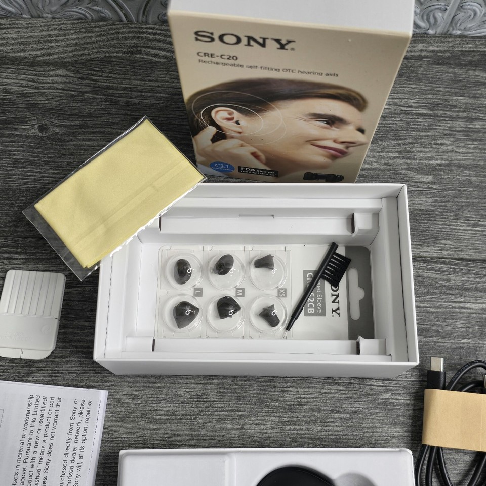 Sony CRE-C20 SelfFitting OTC Hearing Aids f/Mild to Moderate Hearing ...