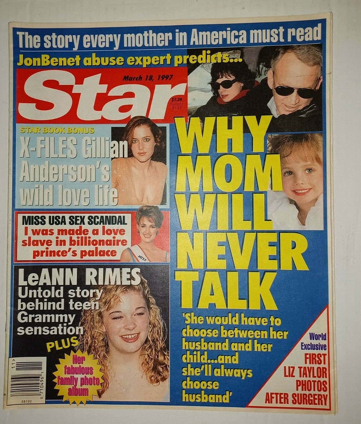 Star tabloid March 18 1997 Gillian Anderson Farrah Fawcett Ryan O'Neal ...
