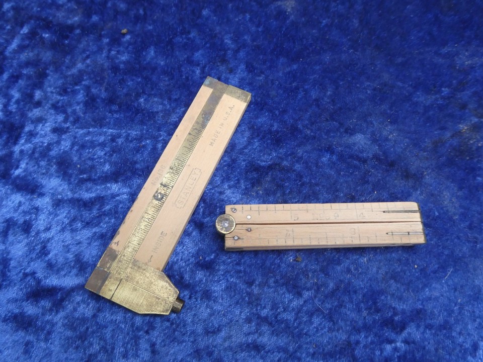 Vtg Stanley No. 136 Wood 3in Inside Diameter Ruler & #6 12" Boxwood ...