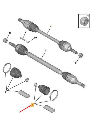 PEUGEOT 208 MK1 A9 Axle Side Drive Shaft Gaiter Kit 328793 New Genuine ...