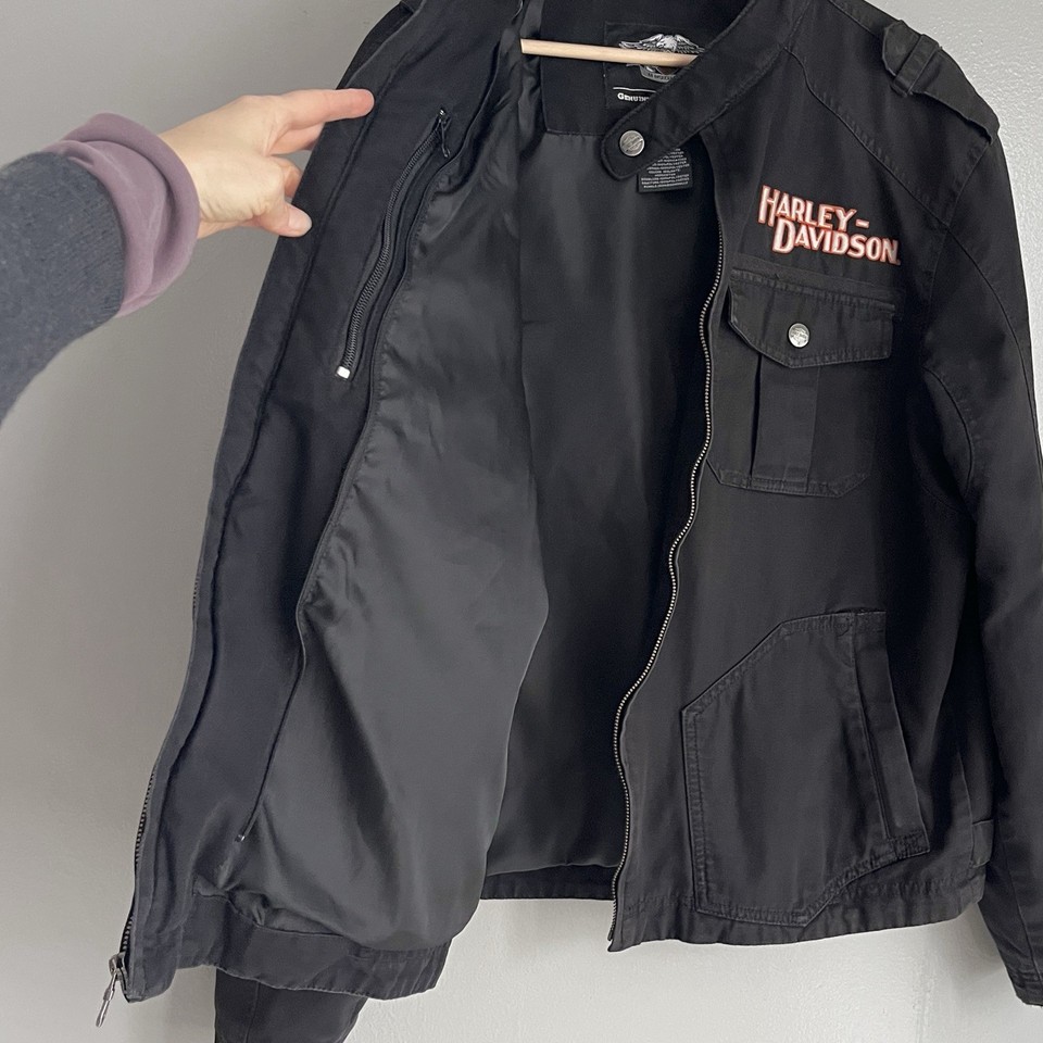 Harley Davidson Canvas Work Jacket Riding Field Flying Diamond Large ...