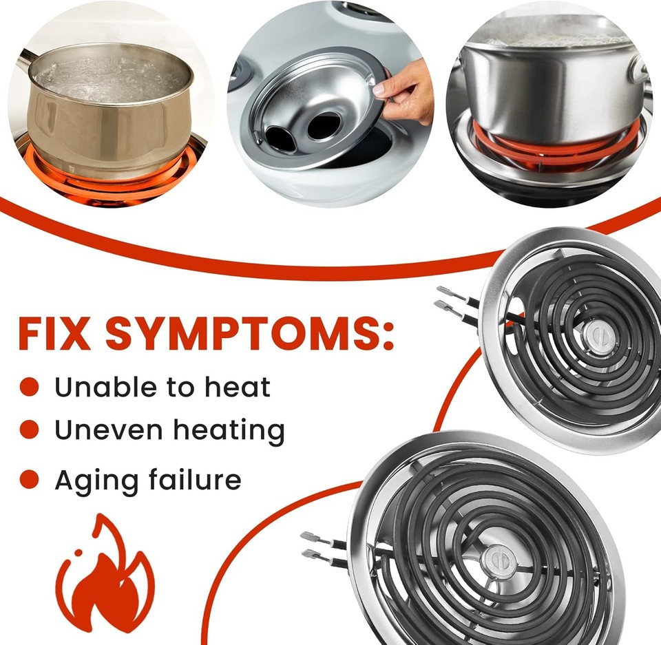 AMI PARTS Stove Drip Pan Burner Kit - WB31T10010 & WB31T10011 Porcelain ...