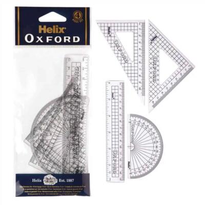 Helix Oxford School Geometry Set Square Ruler Maths Protractor ...